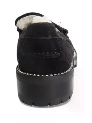 JIMMY CHOO Shearling-lined Suede Loafers