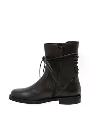 POEVE Lace-up Leather Ankle Boots