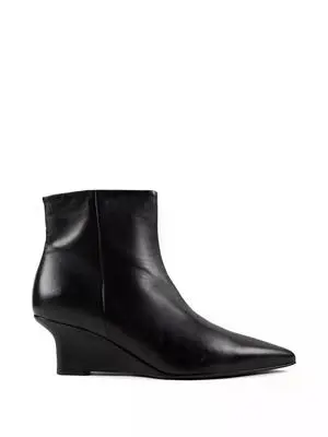 CHUCKIES Pointed-toe Wedge Ankle Boots - Black