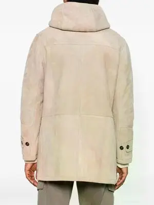 Eleventy Toggle-fastening Suede Hooded Coat