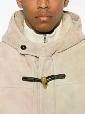 Eleventy Toggle-fastening Suede Hooded Coat