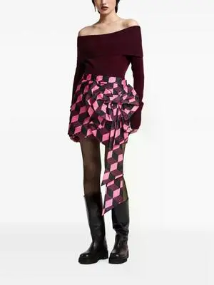 Essentiel Antwerp Killy Off-shoulder Ribbed-knit Sweater - Red