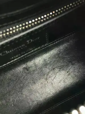 Dior 2015 Medium Patent Sequin Embroidered Lady Satchel