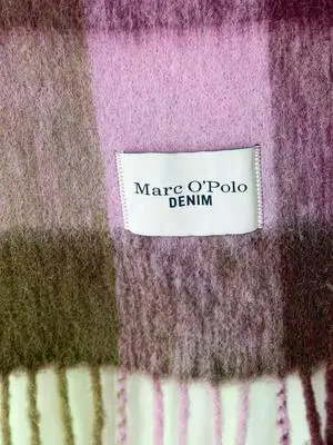 Marc O'polo Check Fringed Scarf - Purple
