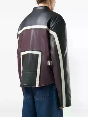 Gcds Logo-patch Panelled Biker Jacket
