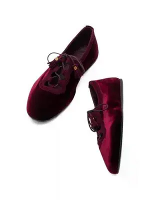 Church's Rhea Velvet Ghillie Ballet Flats