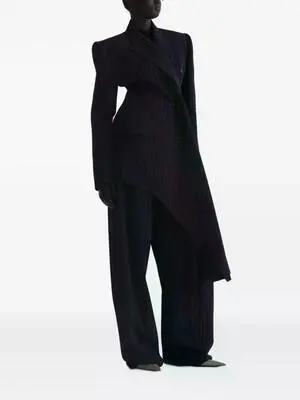 MUGLER Pinstripe Draped Jacket