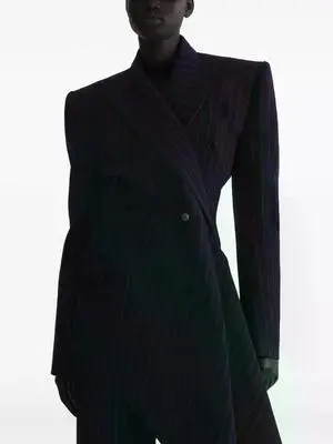 MUGLER Pinstripe Draped Jacket