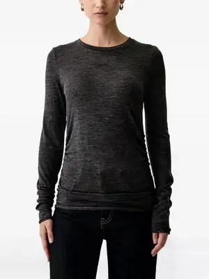 Pinko Logo-embroidered Ruched T-shirt