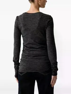 Pinko Logo-embroidered Ruched T-shirt