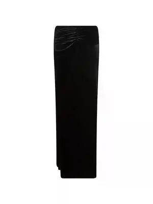 Andamane Ruched Velvet Maxi Skirt