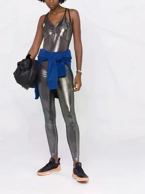 Adidas By Stella McCartney Cut-out Metallic Jumpsuit
