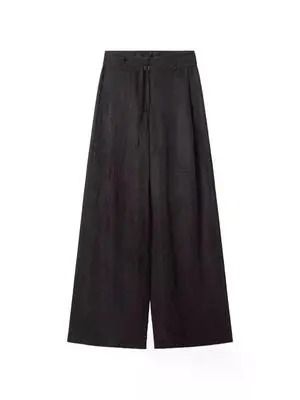 Maison Kitsuné Crinkled Wide-leg Trousers - Black