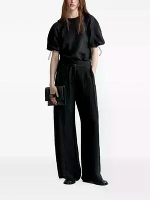 Maison Kitsuné Crinkled Wide-leg Trousers