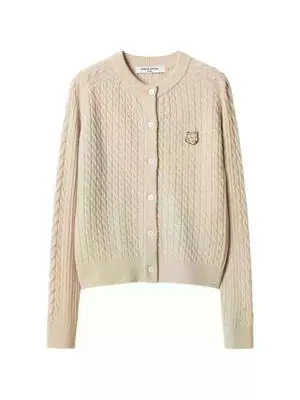 Maison Kitsuné Fox Head Cable-knit Cardigan
