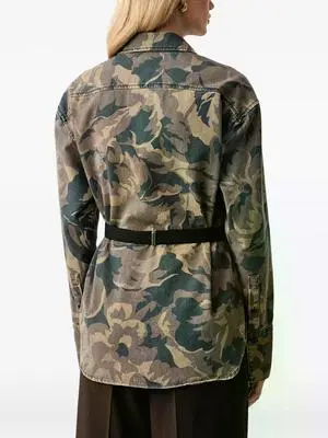 Pinko Camouflage-print Belted Shirt