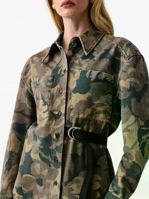 Pinko Camouflage-print Belted Shirt