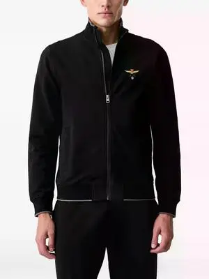 AERONAUTICA MILITARE Embroidered Zip-up Sweater