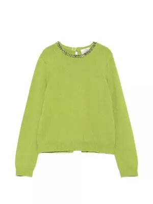SEMICOUTURE Crystal-embellished Open-back Sweater