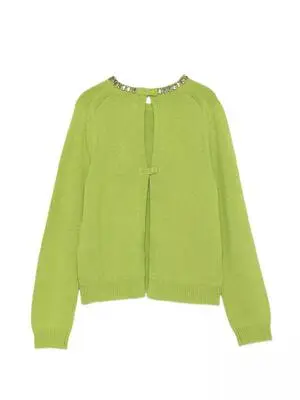 SEMICOUTURE Crystal-embellished Open-back Sweater