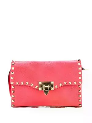 Valentino Garavani Rockstud Flip Lock Flap Bag Leather Medium Crossbody Bag