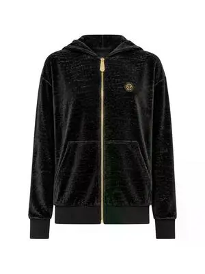 Philipp Plein Chenille Zip Hoodie Cocco