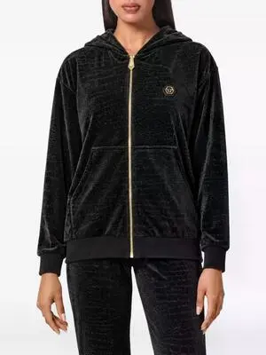 Philipp Plein Chenille Zip Hoodie Cocco