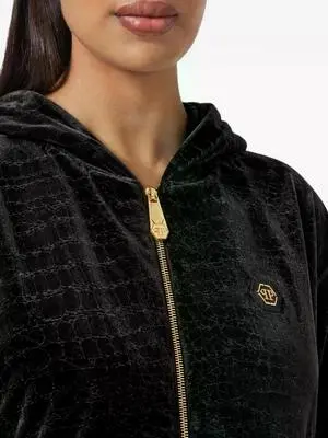 Philipp Plein Chenille Zip Hoodie Cocco