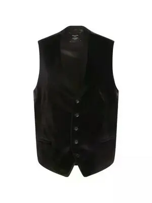 Tagliatore Velvet Waistcoat - Black