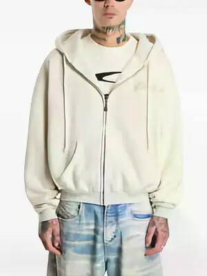 HELLSTAR Tattoo-logo Zip-up Hoodie - Neutrals