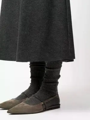 Brunello Cucinelli High-waisted Cashmere-blend Midi Skirt
