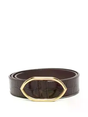 Jacquemus Calisson Croc-effect Leather Belt - Red