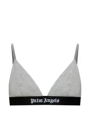 Palm Angels Logo-underband Triangle Bra - Grey