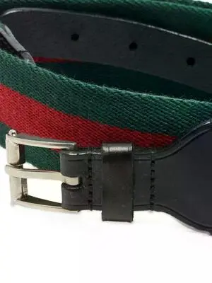 Gucci Web Canvas Leather Belt