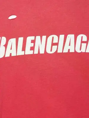 Balenciaga Unifit Logo-print Distressed T-shirt