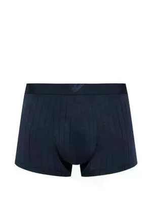 Emporio Armani Ribbed Modal Jersey Trunk With An Elasticated Waistband - Blue