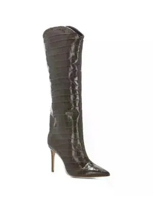 Schutz Maryana Croc-effect Pointed-toe Boots