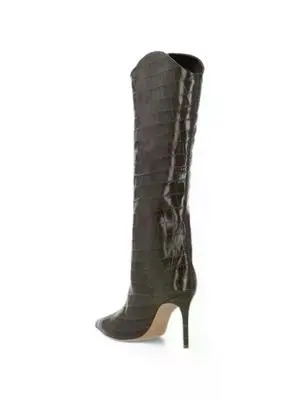 Schutz Maryana Croc-effect Pointed-toe Boots