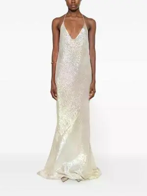 TOM FORD Metallic-effect Backless Maxi Dress