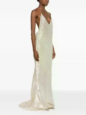 TOM FORD Metallic-effect Backless Maxi Dress