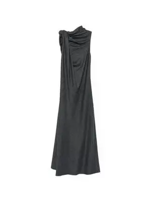 PETAR PETROV Draped Sleeveless Maxi Dress - Grey