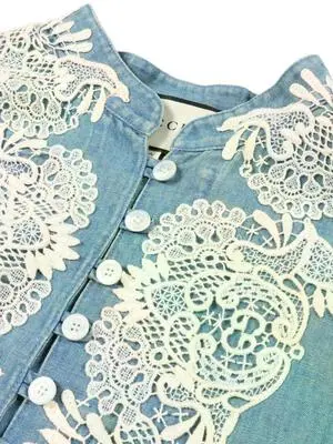 Gucci 2010s Lace Denim Mini Dress