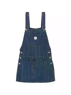 Mcm Washed-denim Pinafore Mini Dress