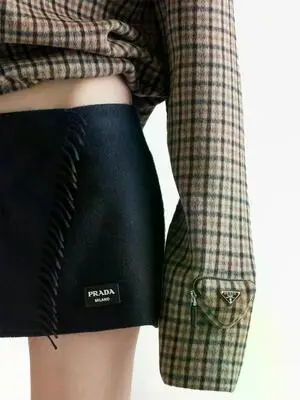 Prada Checked Cashgora Jumper