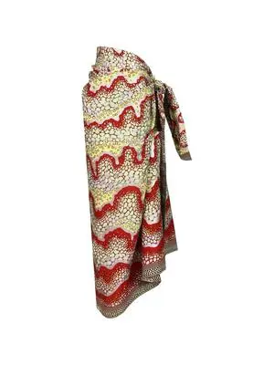 VLISCO DIALOGUES Bubble-print Midi Pareo Skirt