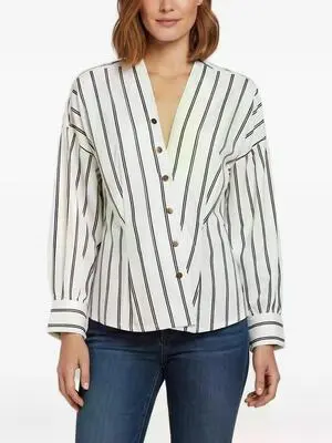 Sandro Striped V-neck Shirt