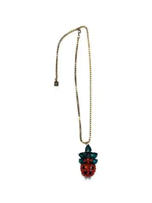 Stella Jean Crystal-embellished Pineapple Necklace - Gold