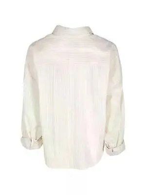 Denimist Pinstripe-pattern Twisted-front Shirt - Neutrals