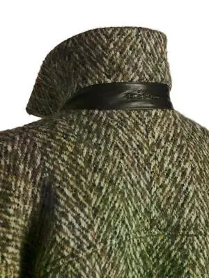 Kiton Herringbone-weave Cropped Coat