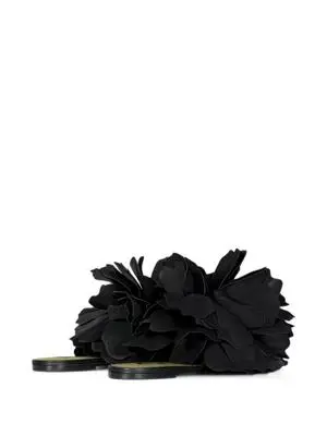 Givenchy Boudoir Flat Mules In Leather With Rose Petals